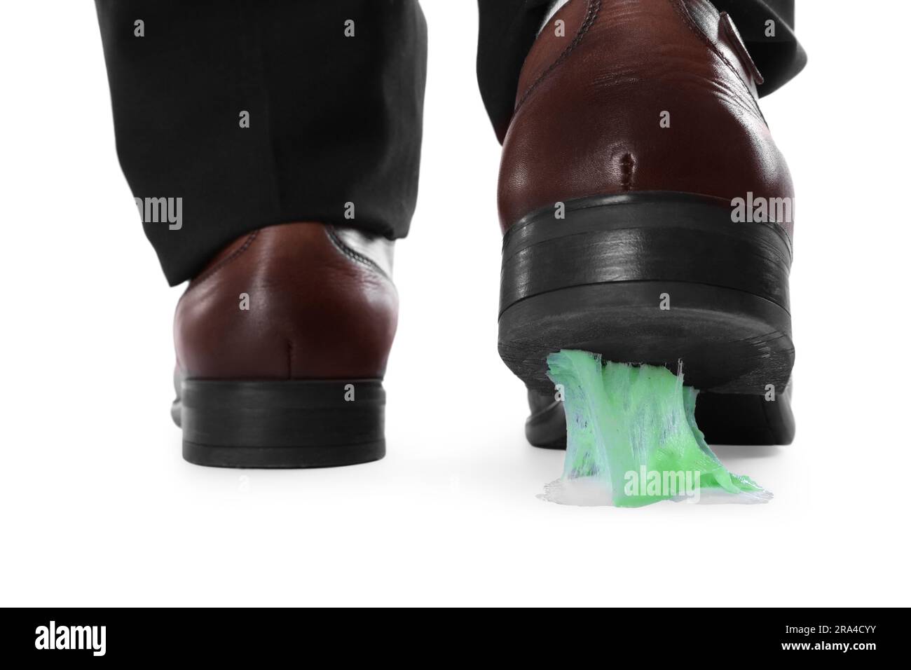 Man stepping into chewing gum on white background, closeup Stock Photo ...