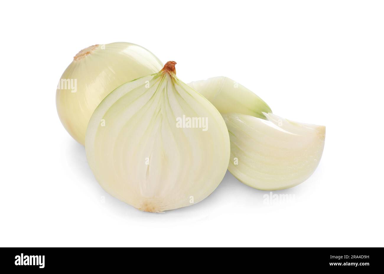 Peeled fresh onions cut Cut Out Stock Images & Pictures - Alamy