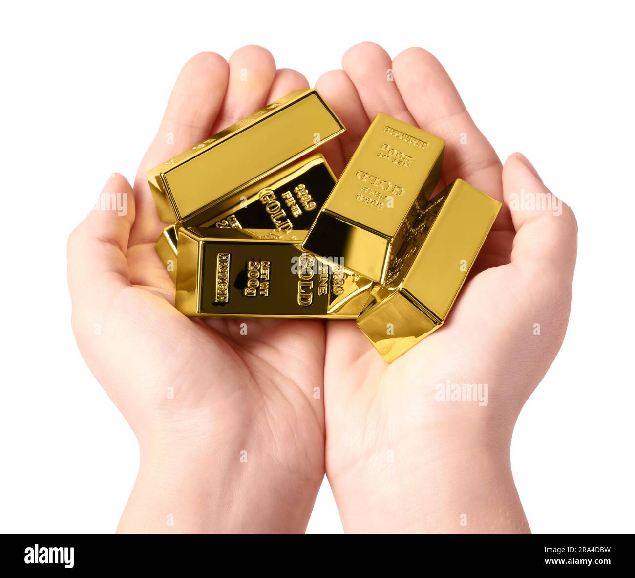 Woman gold bars Cut Out Stock Images & Pictures - Alamy