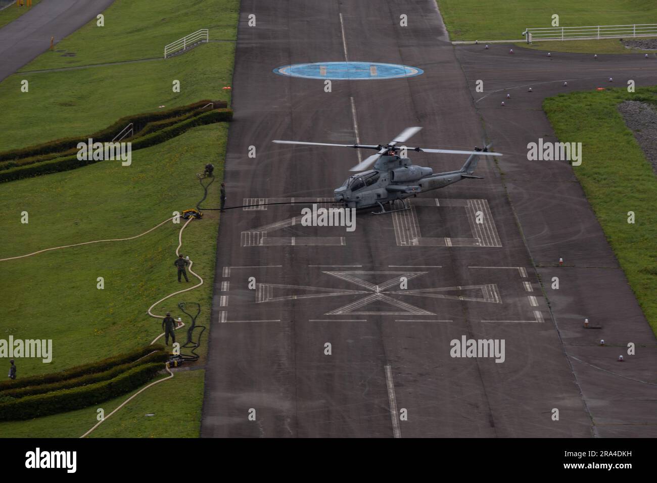 U.S. Marines with Marine Wing Support Squadron (MWSS) 172 conduct a hot ...