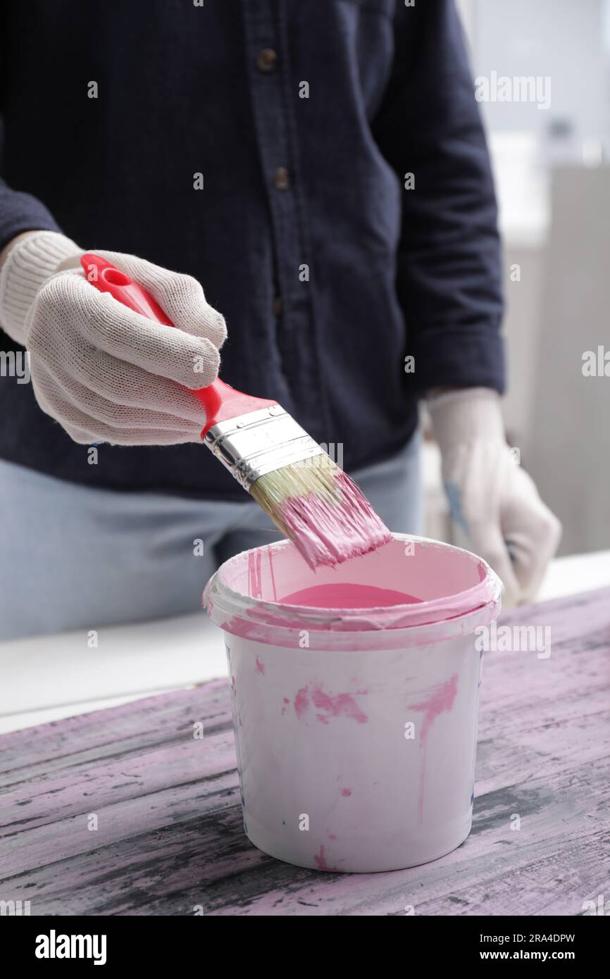 Pink paint bucket hi-res stock photography and images - Alamy