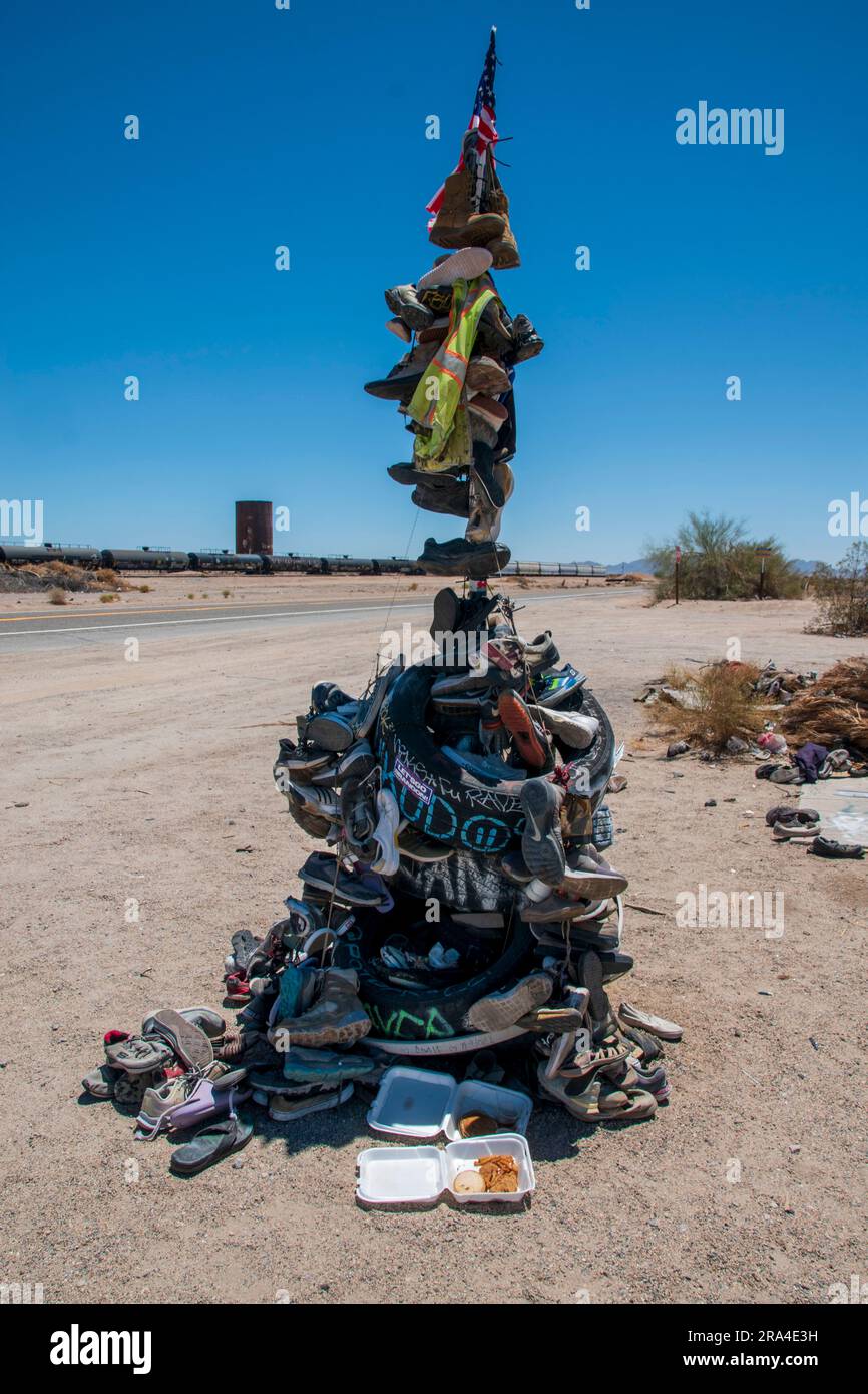 The Rice Shoe Tree is a roadside attraction off State Route 62 in ...