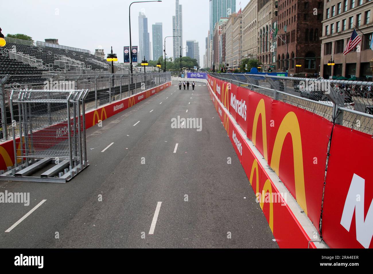 Protective fencing can be seen along a portion of the race track a day ...