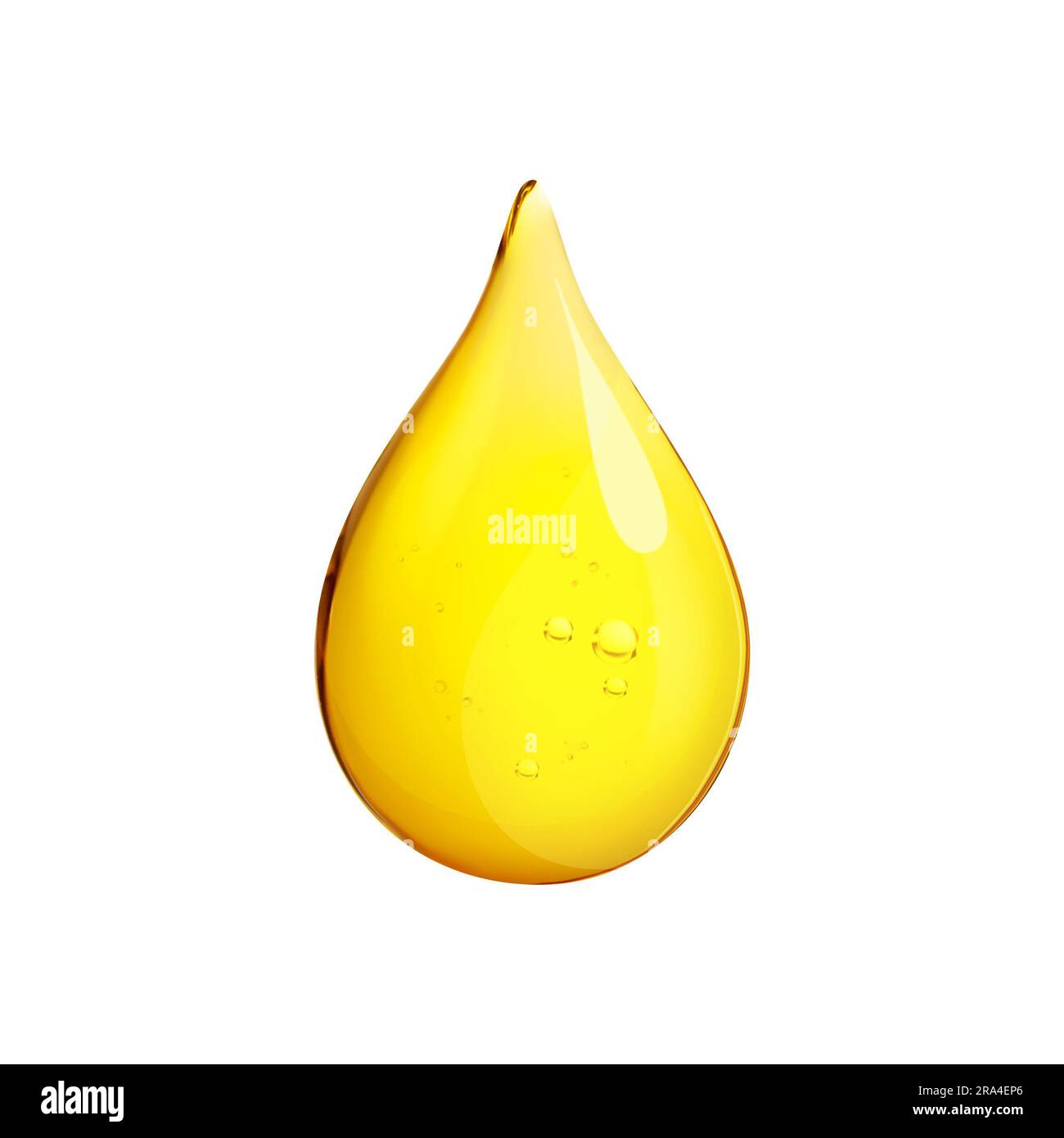 Vegetable oil drop with bubbles on white background Stock Photo - Alamy