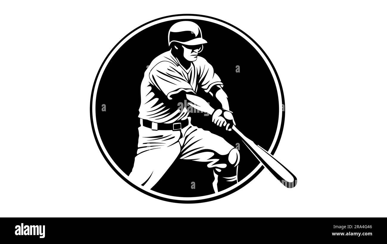 Baseball player vector silhouette. Isolated batter icon Stock Vector ...