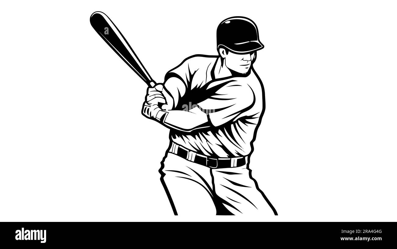 Baseball player vector silhouette. Isolated batter icon Stock Vector ...