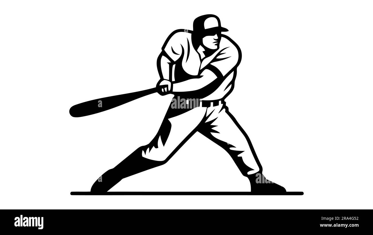 Baseball player vector silhouette. Isolated batter icon Stock Vector ...