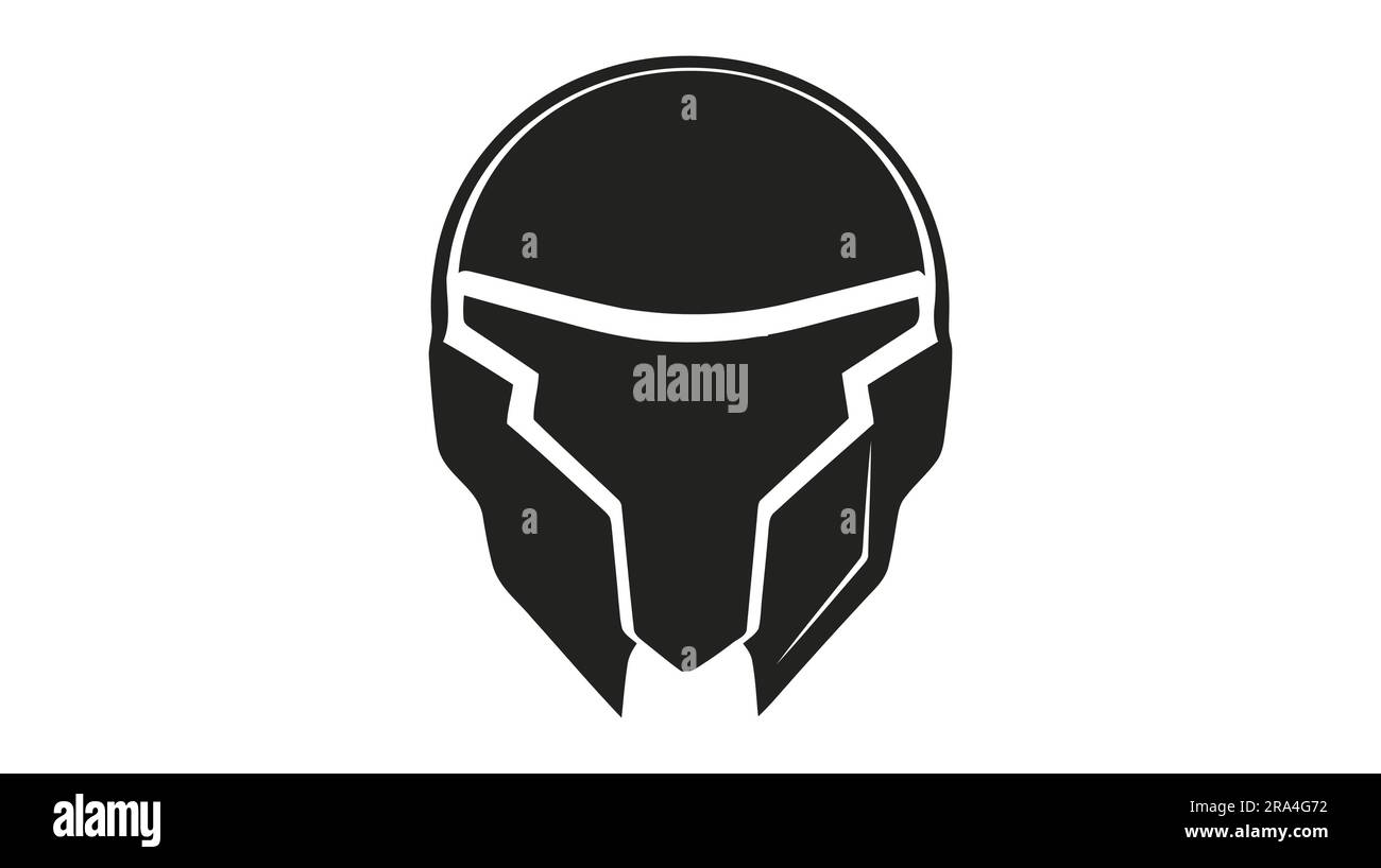 Fantasy space warrior helmet logo. Vector illustration isolated on ...