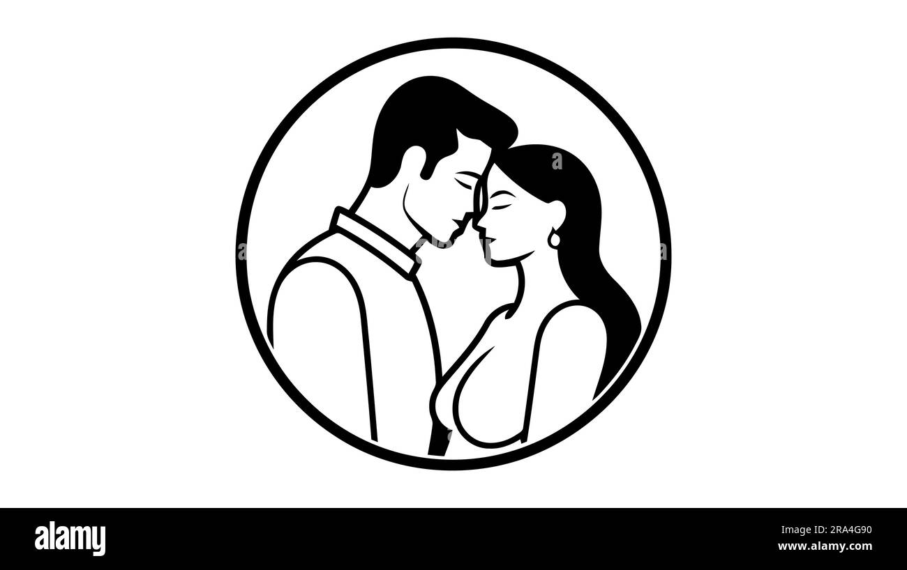 Couple in love, vector logo on white background Stock Vector Image ...