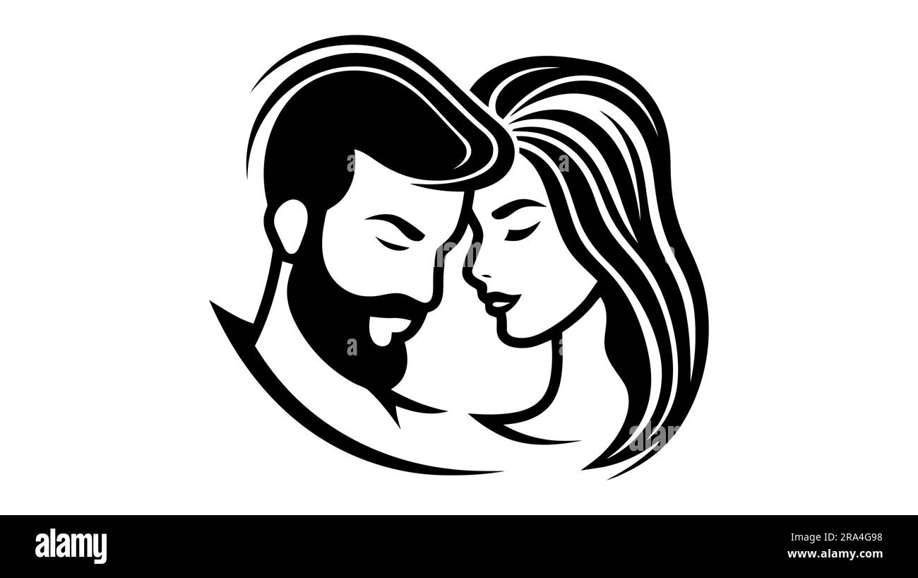Couple in love, vector logo on white background Stock Vector Image ...