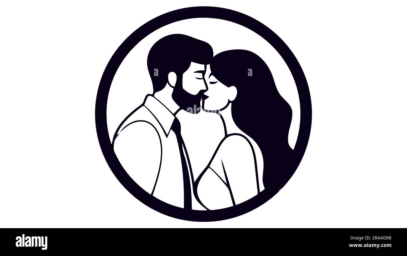 Couple in love, vector logo on white background Stock Vector Image ...
