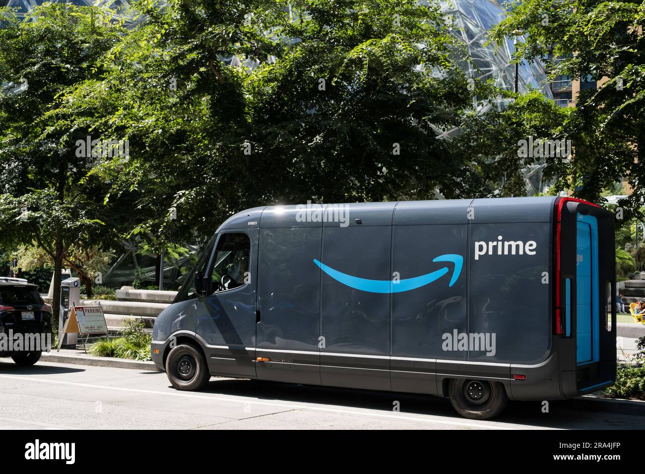 Seattle, USA. 29 Jun, 2023. Rivan Ev van and gas powered Ram van ...