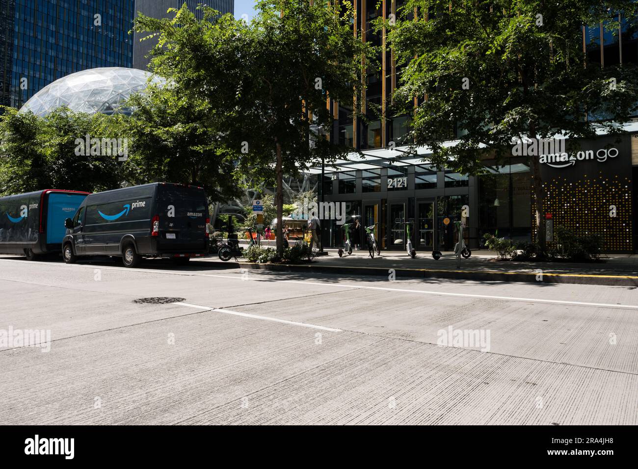 Seattle, USA. 29 Jun, 2023. Rivan Ev van and gas powered Ram van ...