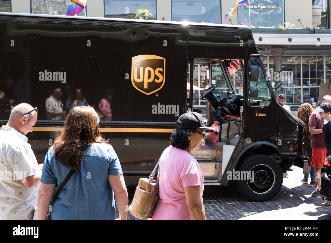 Seattle, USA. 23 Jun, 2023. UPS vehicle at Pike Place market Stock ...