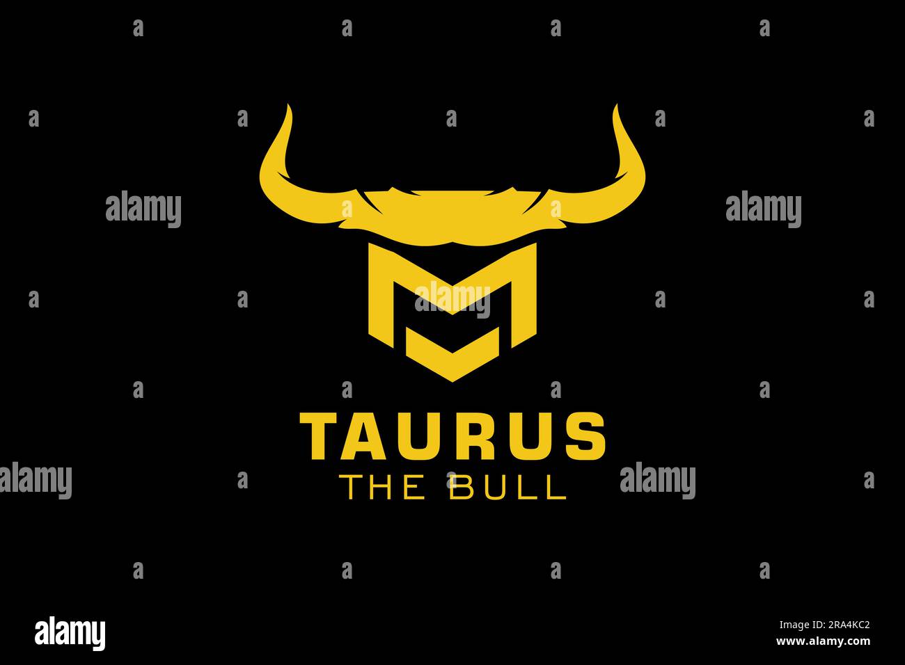 Letter M logo, Bull logo,head bull logo, monogram Logo Design Template ...
