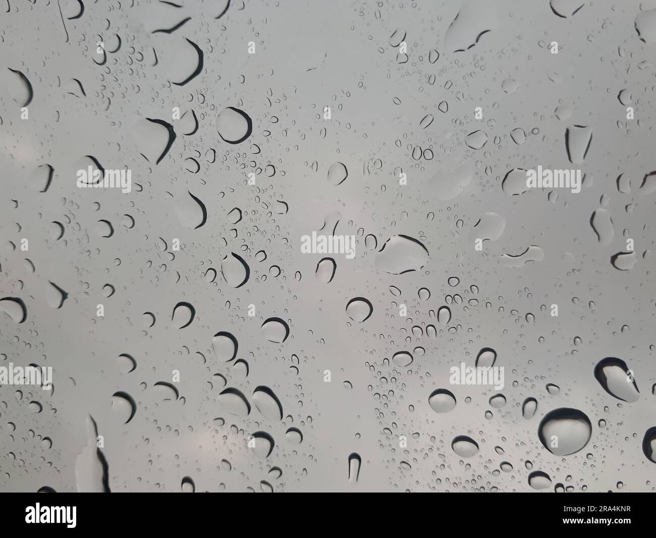Close Up Rain On Glass Photo Stock Photo - Alamy