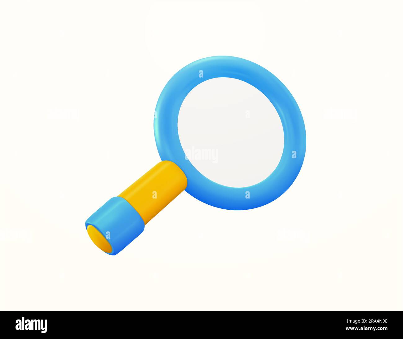 3d magnifying glass isolated, in minimal style, isolated on white ...