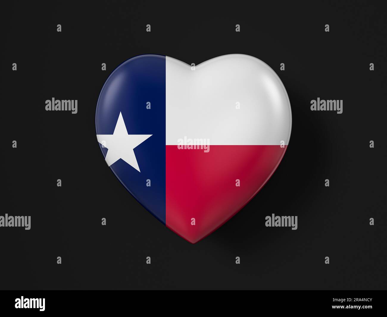 Texas state heart flag on a black background. 3d illustration Stock ...