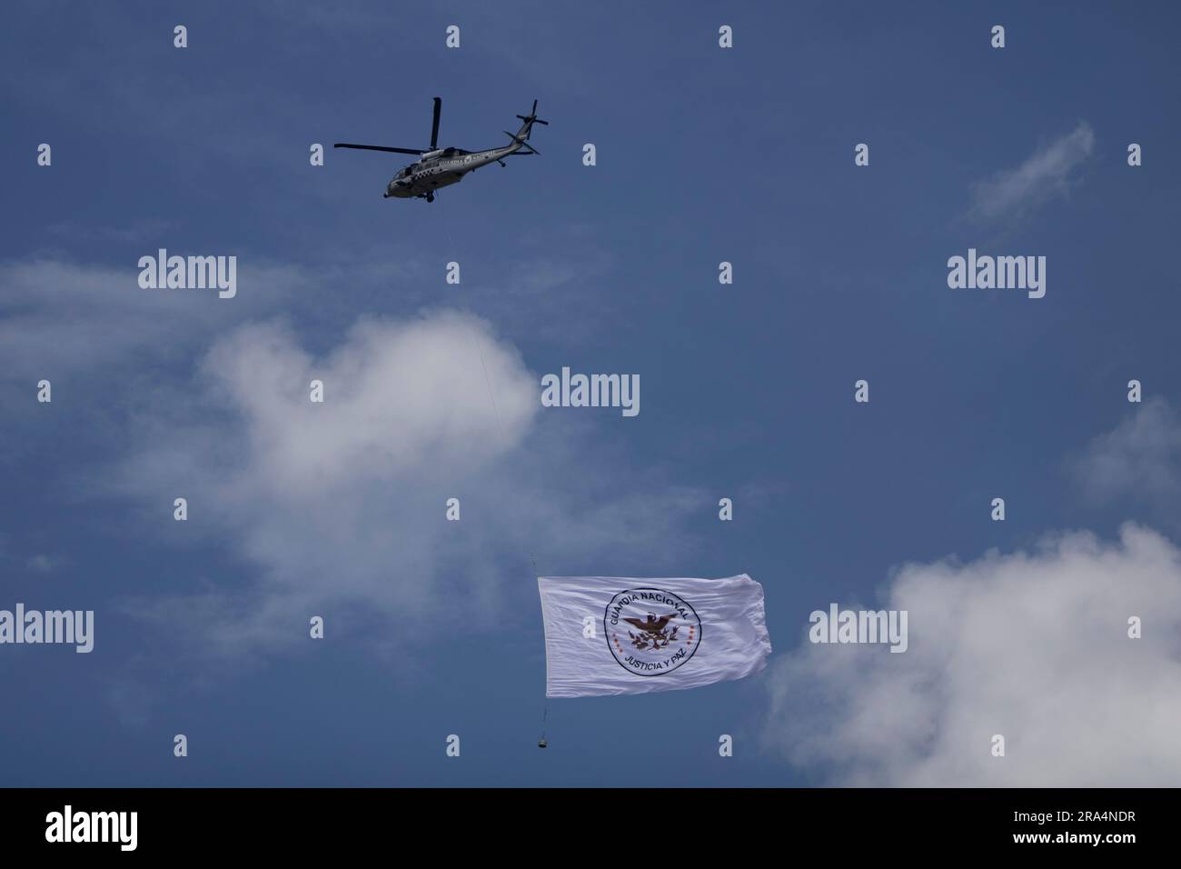 National Guard flag flying in the air (Photo by Luis Salgado/Pacific ...