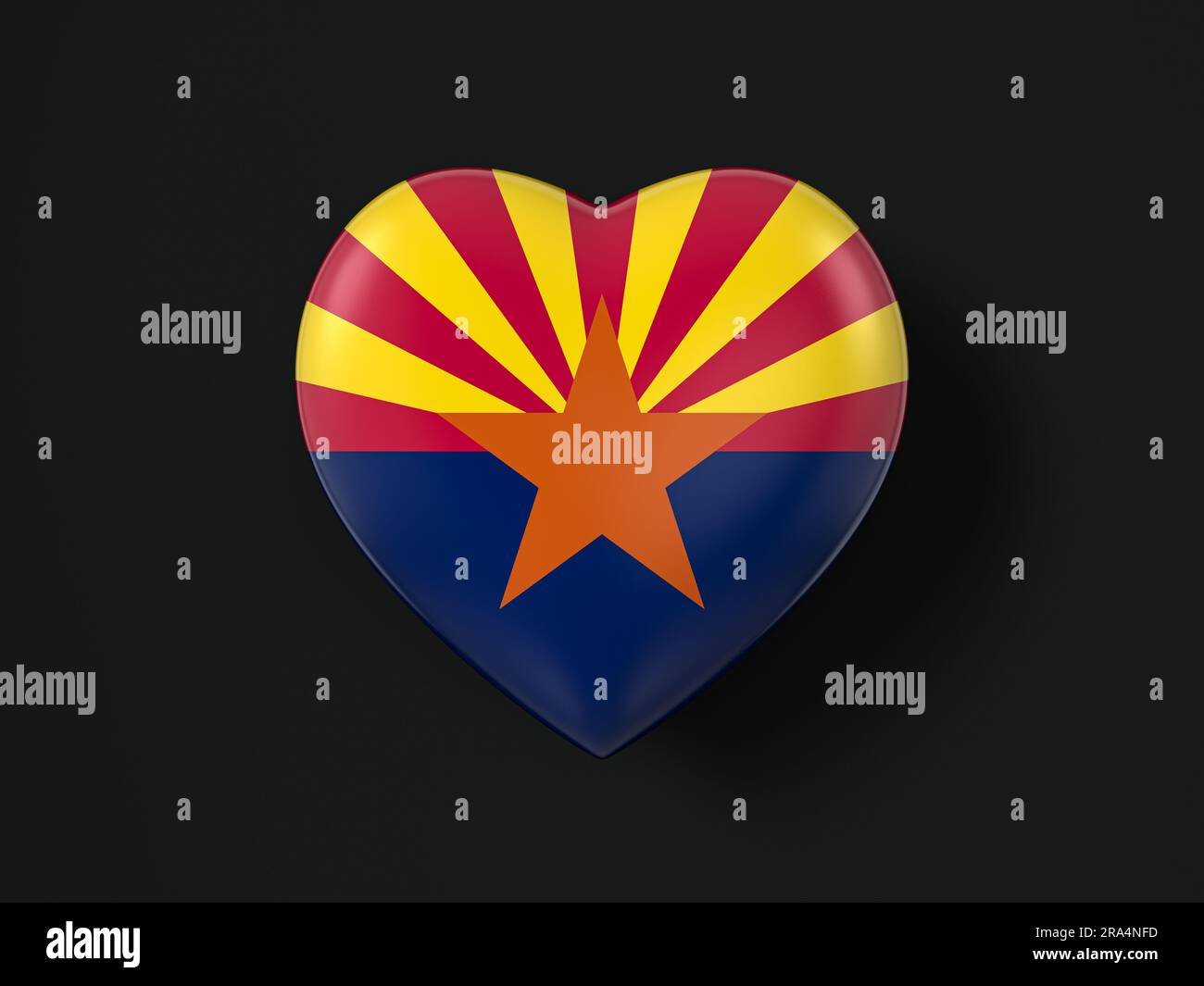 Arizona state heart flag on a black background. 3d illustration Stock ...