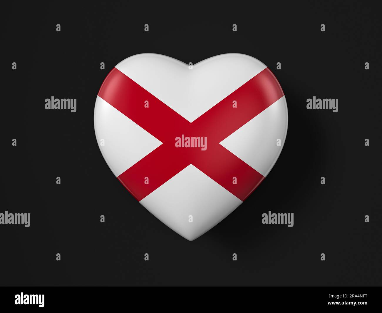 Alabama state heart flag on a black background. 3d illustration Stock ...