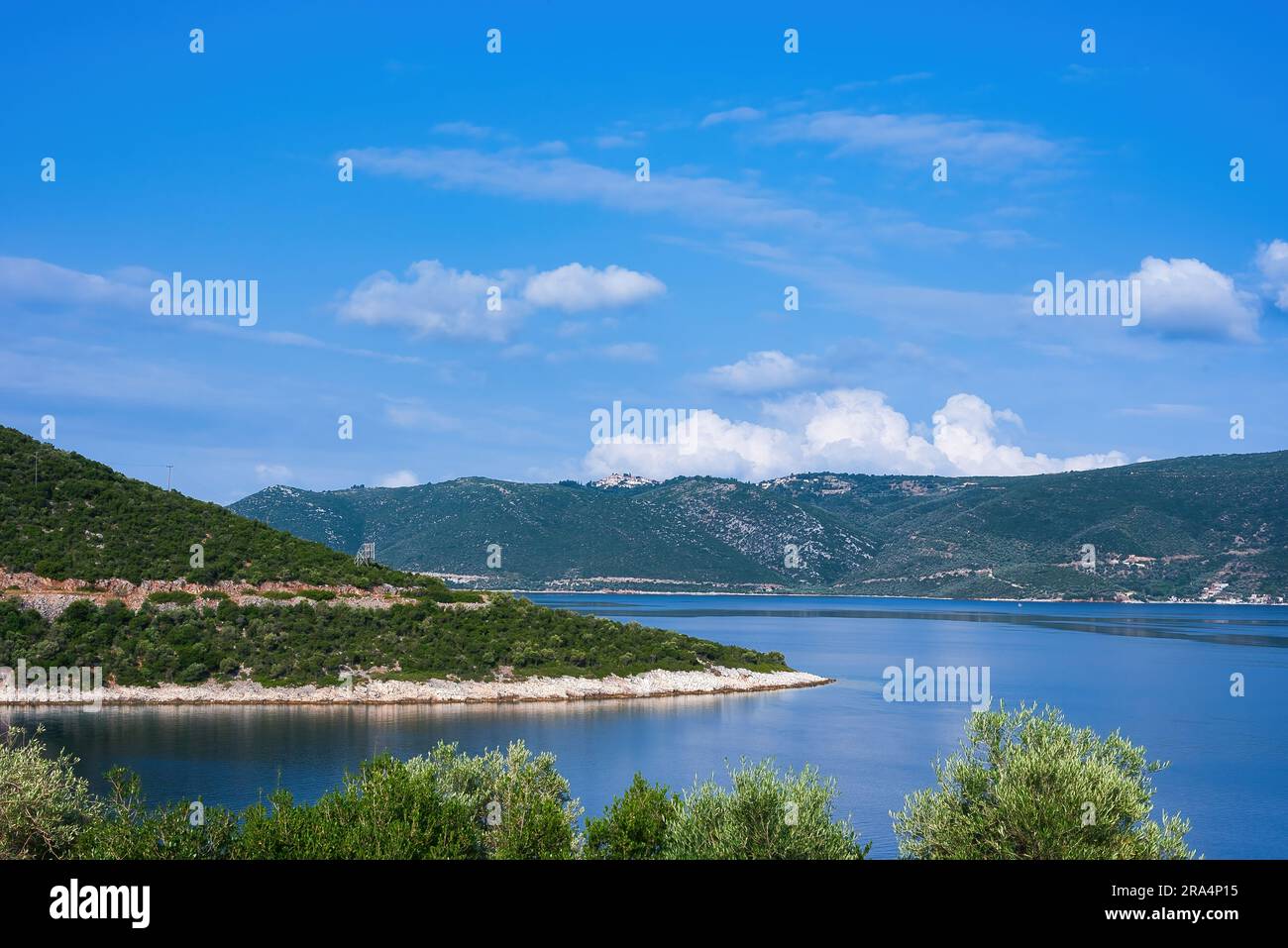 Trikeri village small picturesque village on top of a hill, overlooking ...