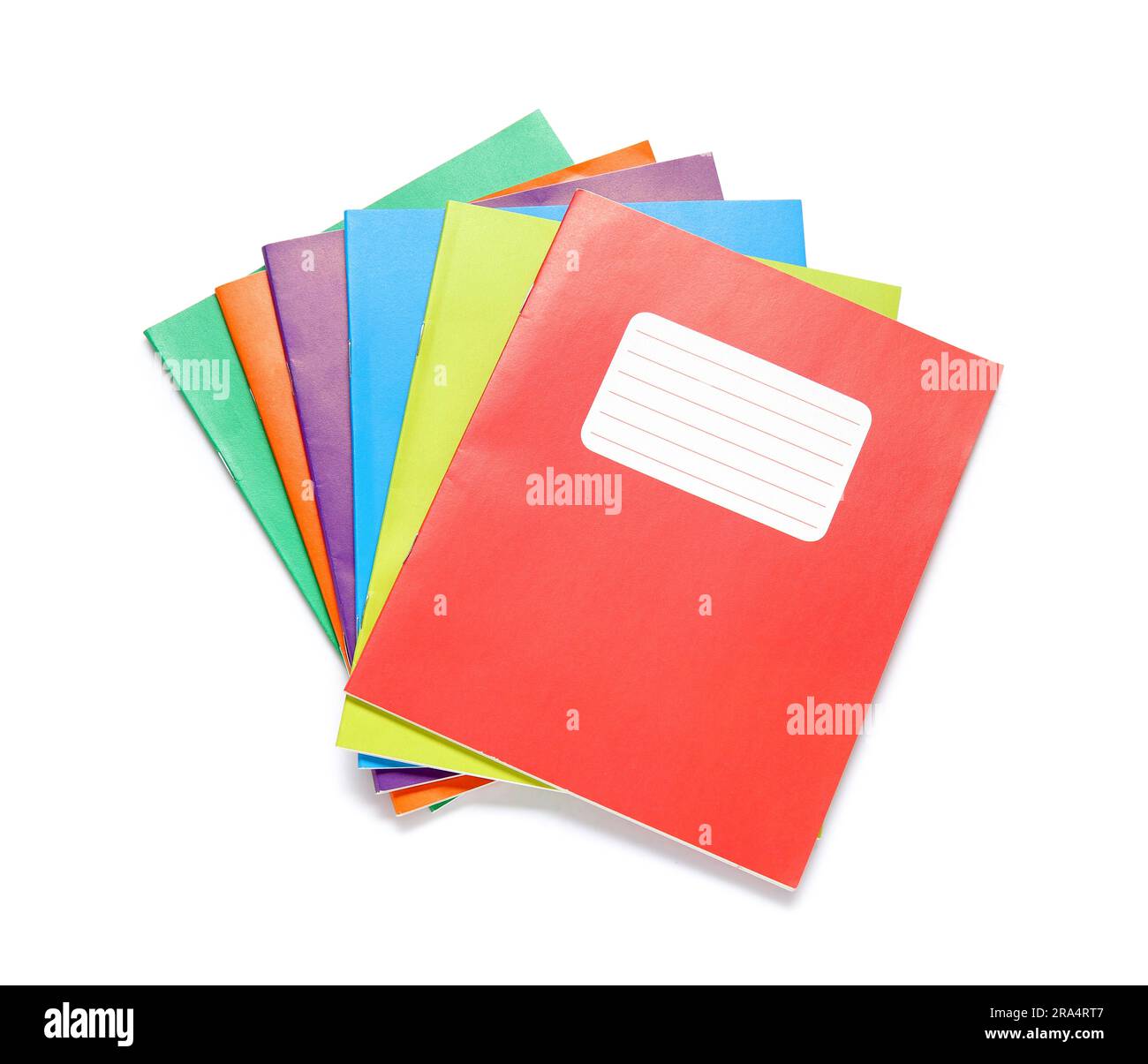 Different many colorful notebooks isolated on white background Stock ...