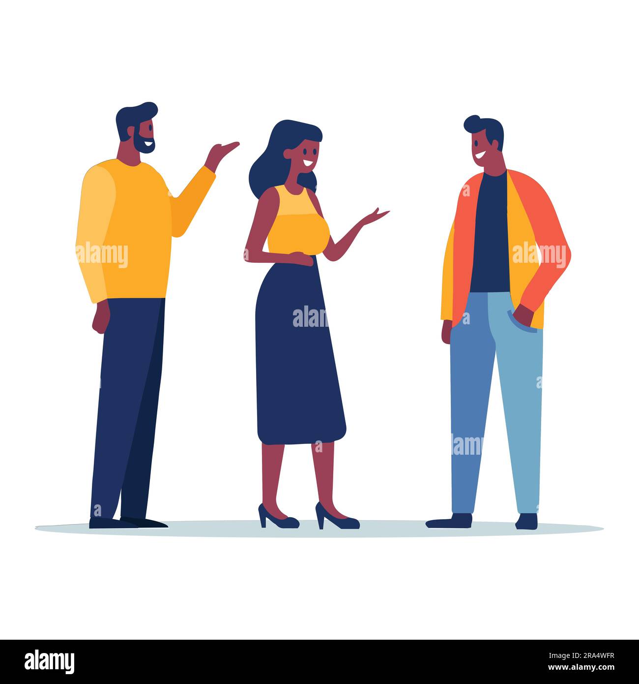 Hand Drawn group of friends talking in flat style isolated on ...