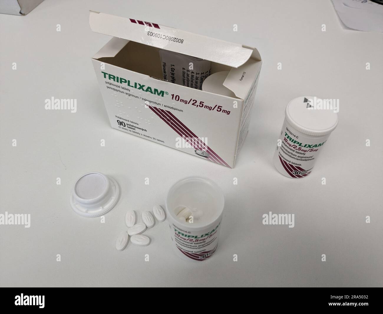 Prague,Czech republic-March 28 2024: box of TRIPLIXAM Czech medication ...