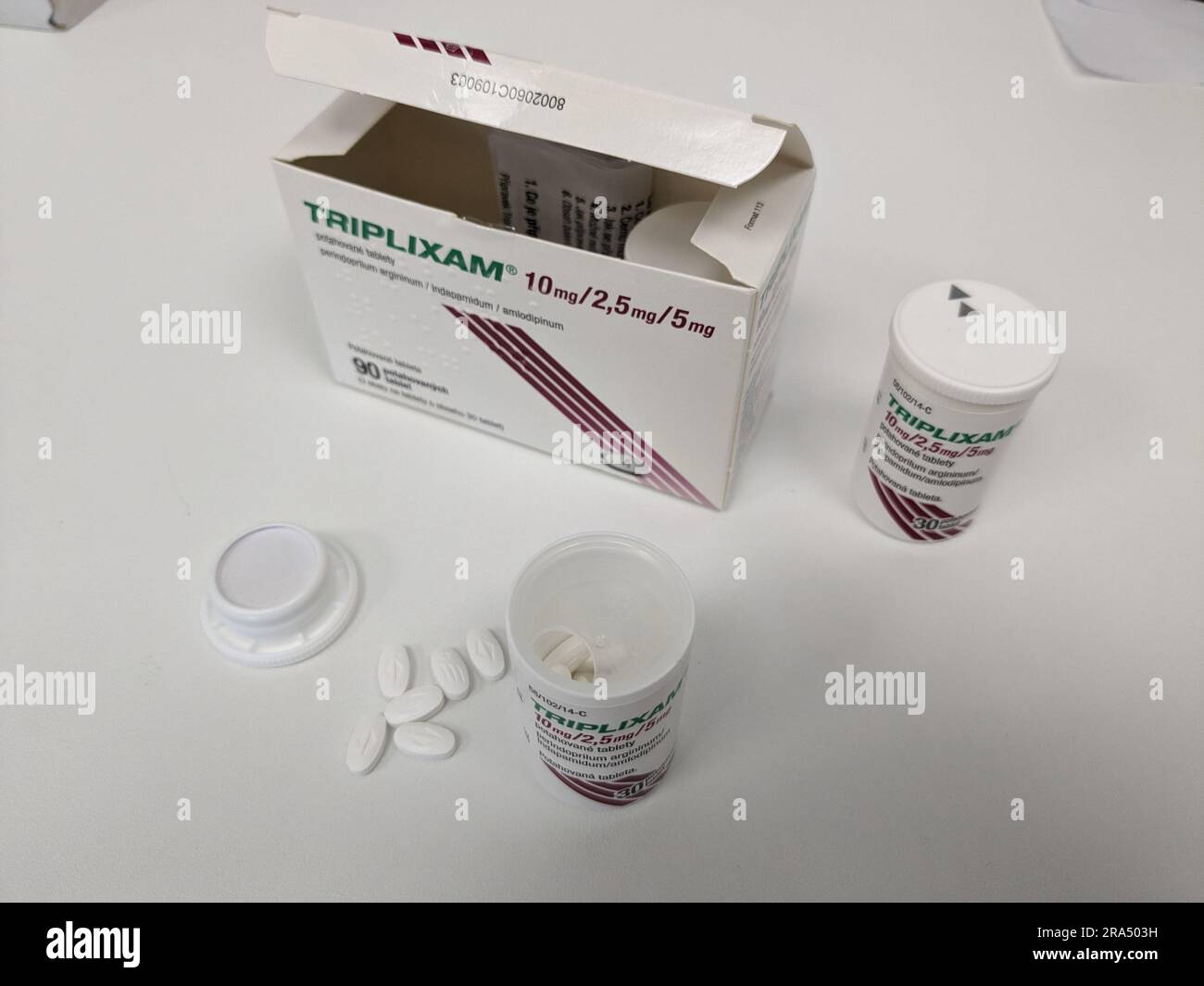 Prague,Czech republic-March 28 2024: box of TRIPLIXAM Czech medication ...