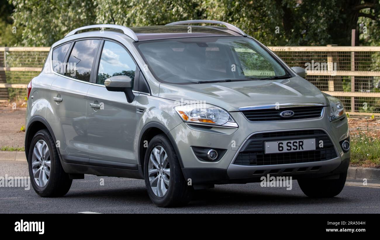 Milton Keynes,UK - June 24th 2023. 2009 silver diesel engine FORD KUGA ...