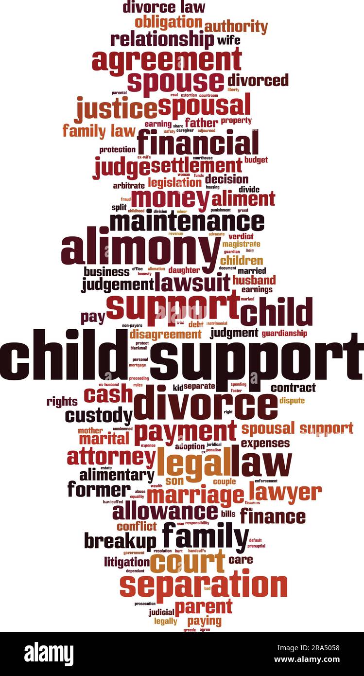Child support word cloud concept. Collage made of words about child ...