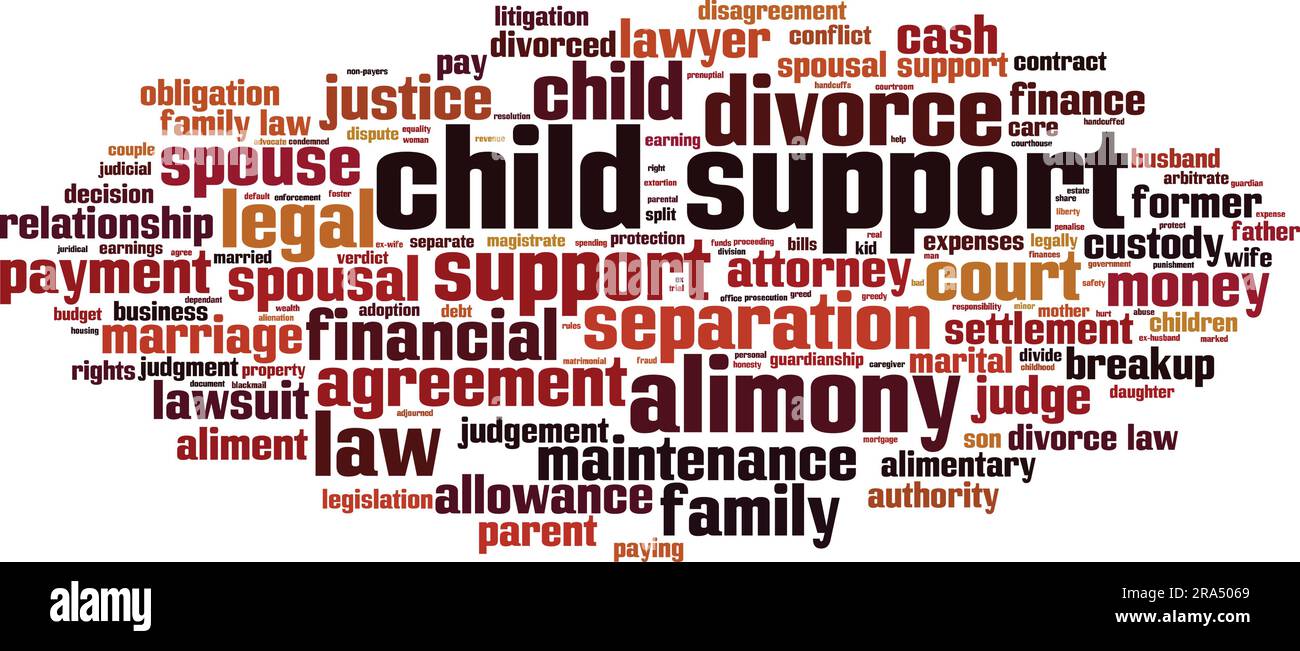 Child support word cloud concept. Collage made of words about child ...
