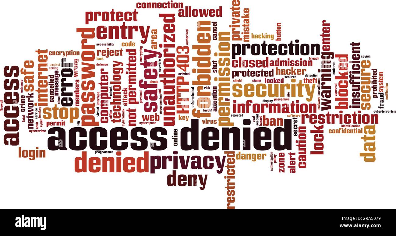 Access Denied Word Cloud Concept Collage Made Of Words About Access