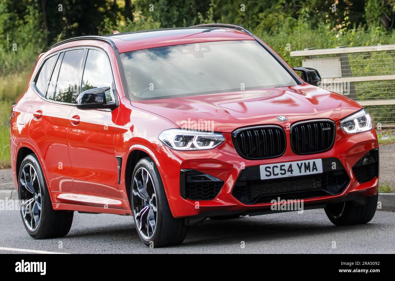 Milton Keynes,UK - June 24th 2023. 2020 red BMW X3 M COMPETITION AUTO ...