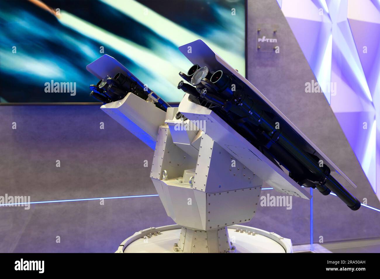 KRONSHTADT, RUSSIA - JUNE 24, 2023: Air defense turret mount "Komar" is ...