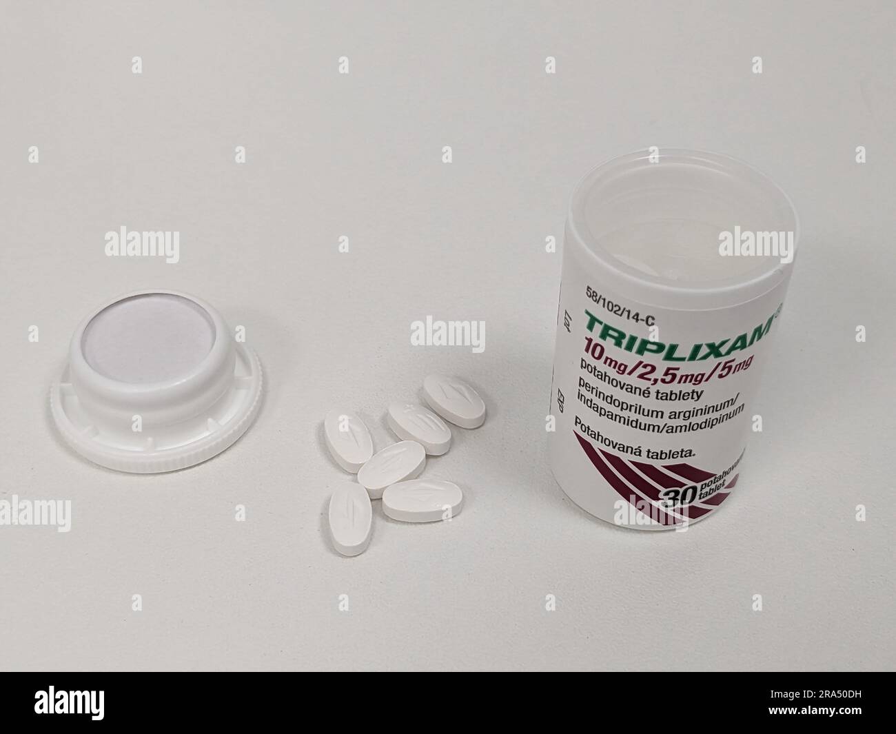 Prague,Czech republic-March 28 2024: box of TRIPLIXAM Czech medication ...