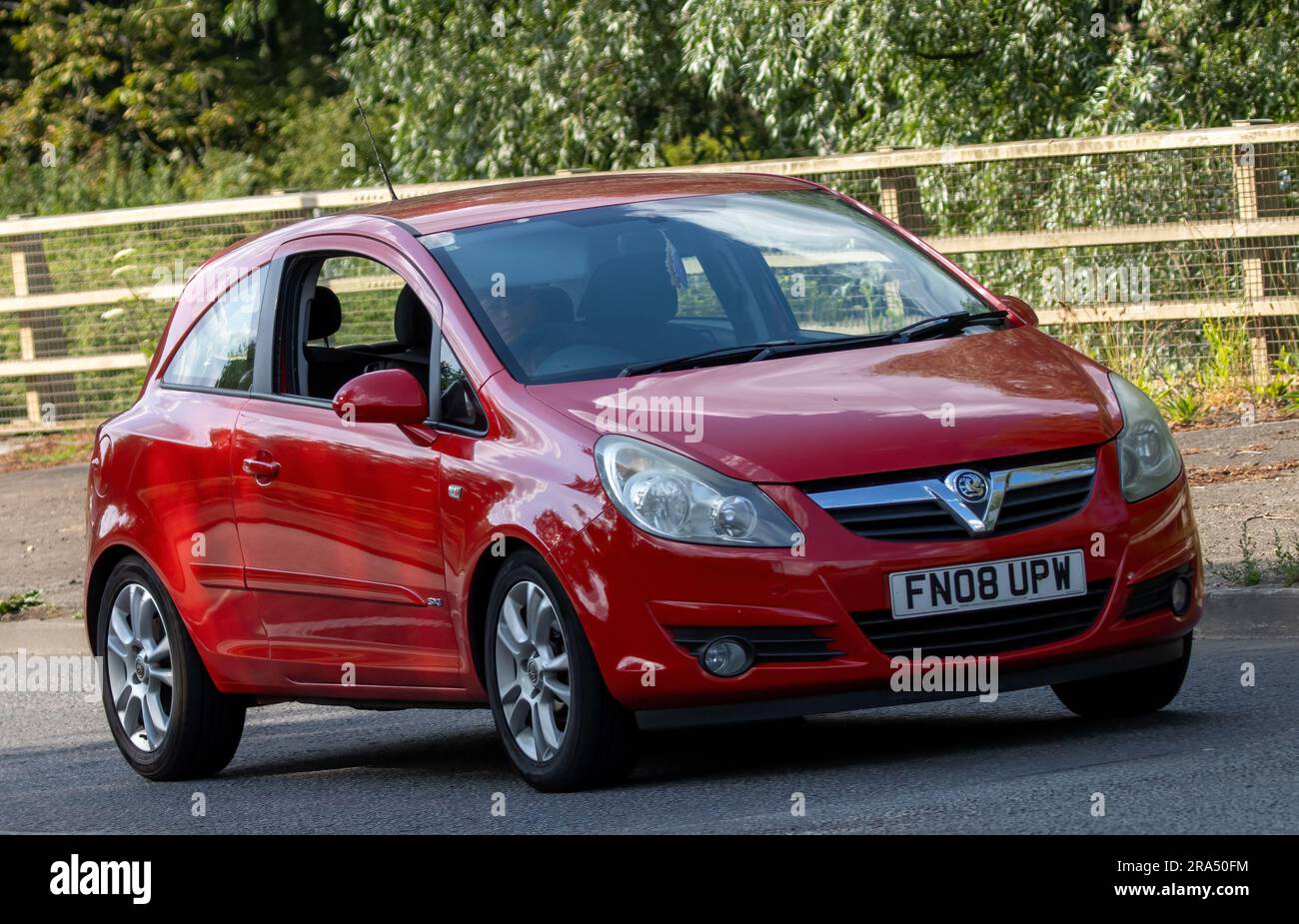 Milton Keynes,UK - June 24th 2023. 2008 red VAUXHALL CORSA car ...