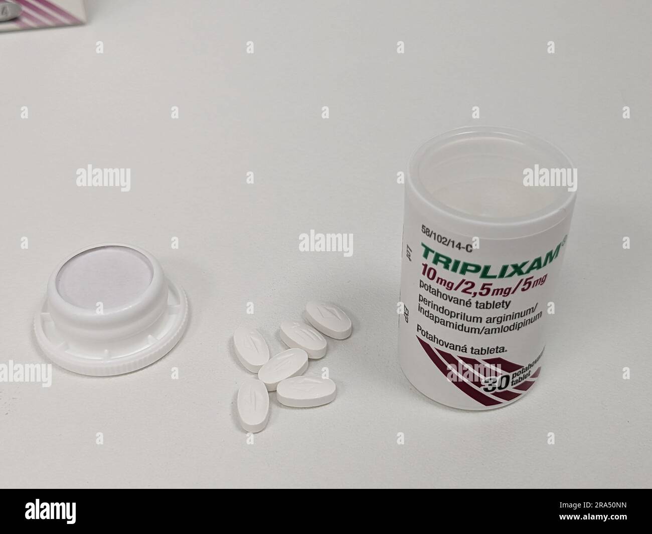 Prague,Czech republic-March 28 2024: box of TRIPLIXAM Czech medication ...