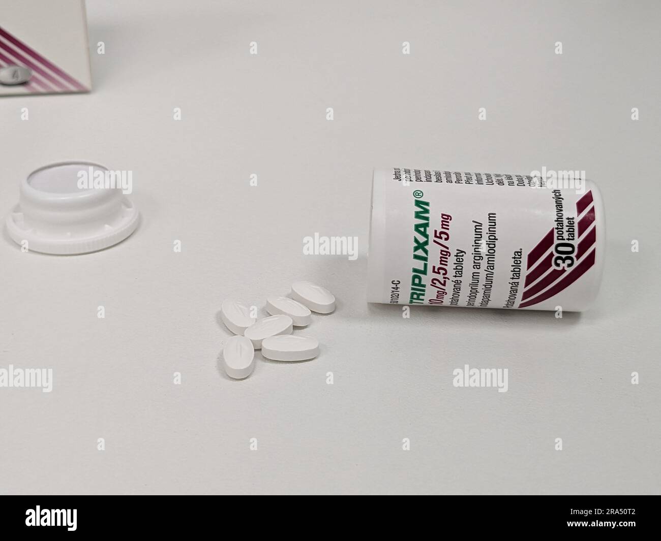 Prague,Czech republic-March 28 2024: box of TRIPLIXAM Czech medication ...