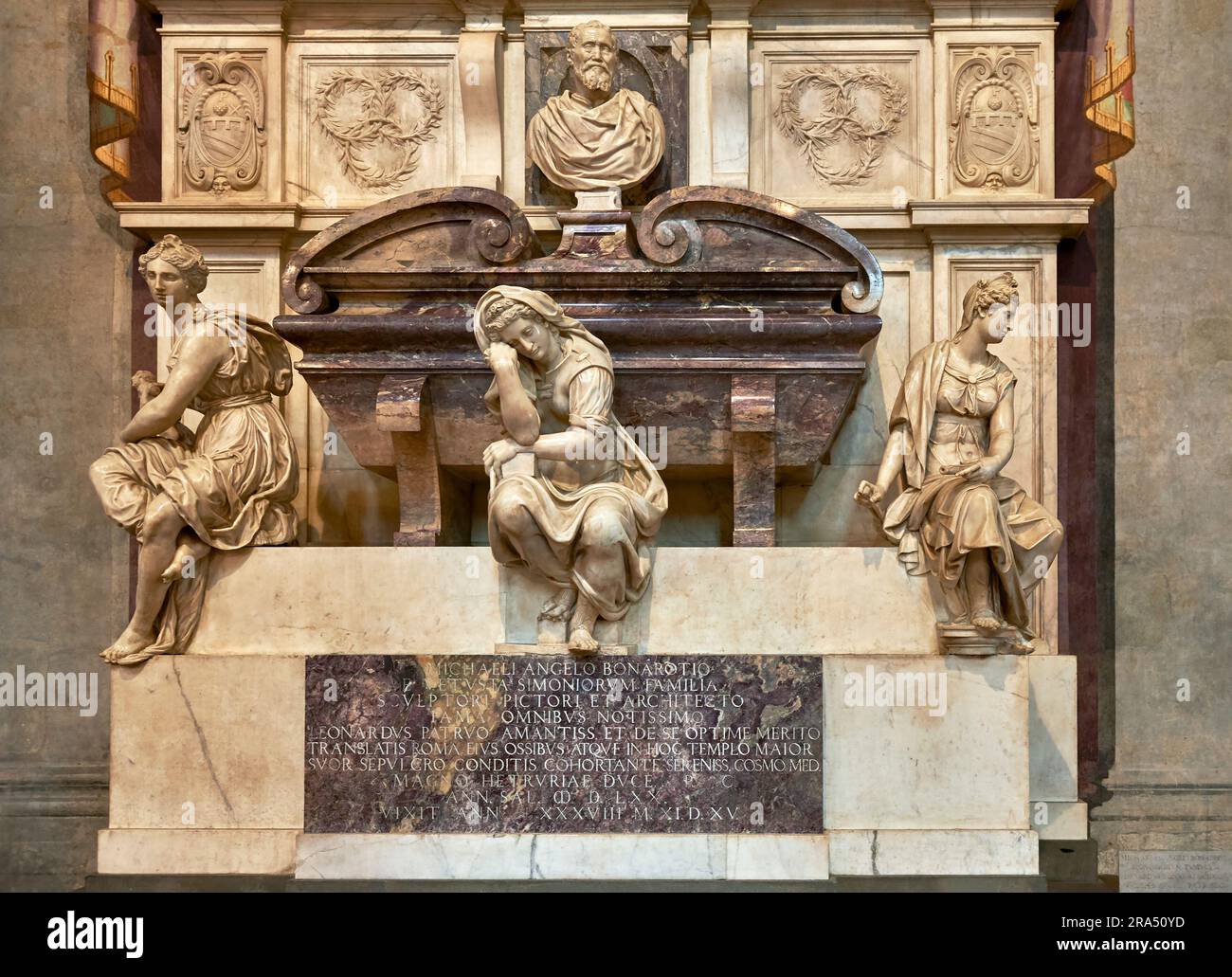 The tomb of Michelangelo Buonarroti in the Basilica di Santa Croce ...