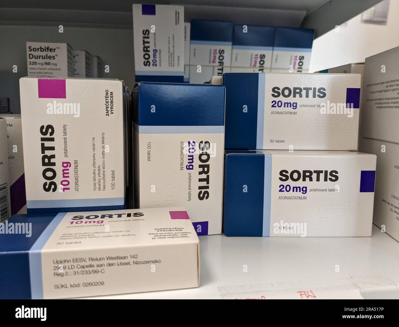 Pharmacy store-Atorvastatin,Box of Sortis tablets-Pfizer.Atorvastatin ...