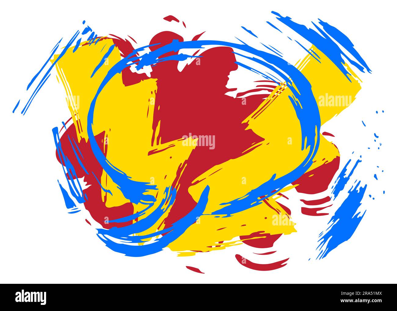 Blue, red and yellow graffiti speech bubble. Abstract modern street art ...