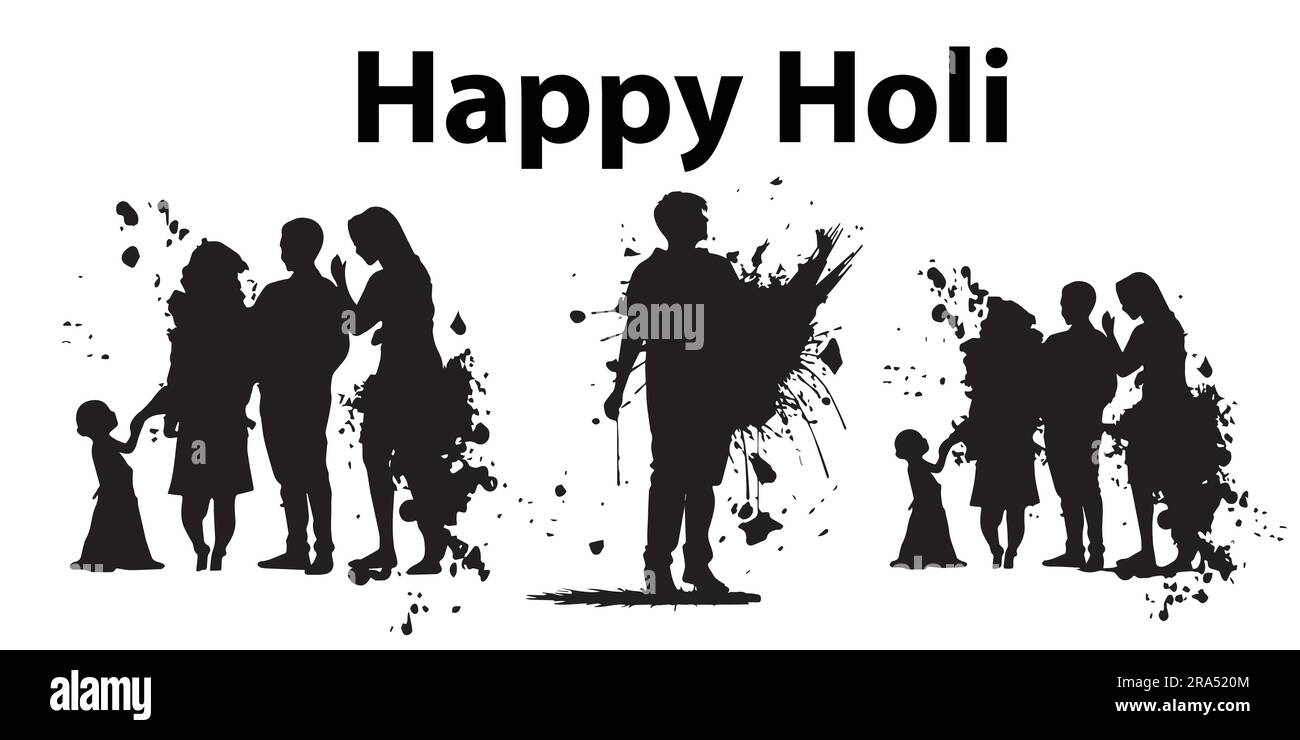 People playing holi Black and White Stock Photos & Images - Alamy