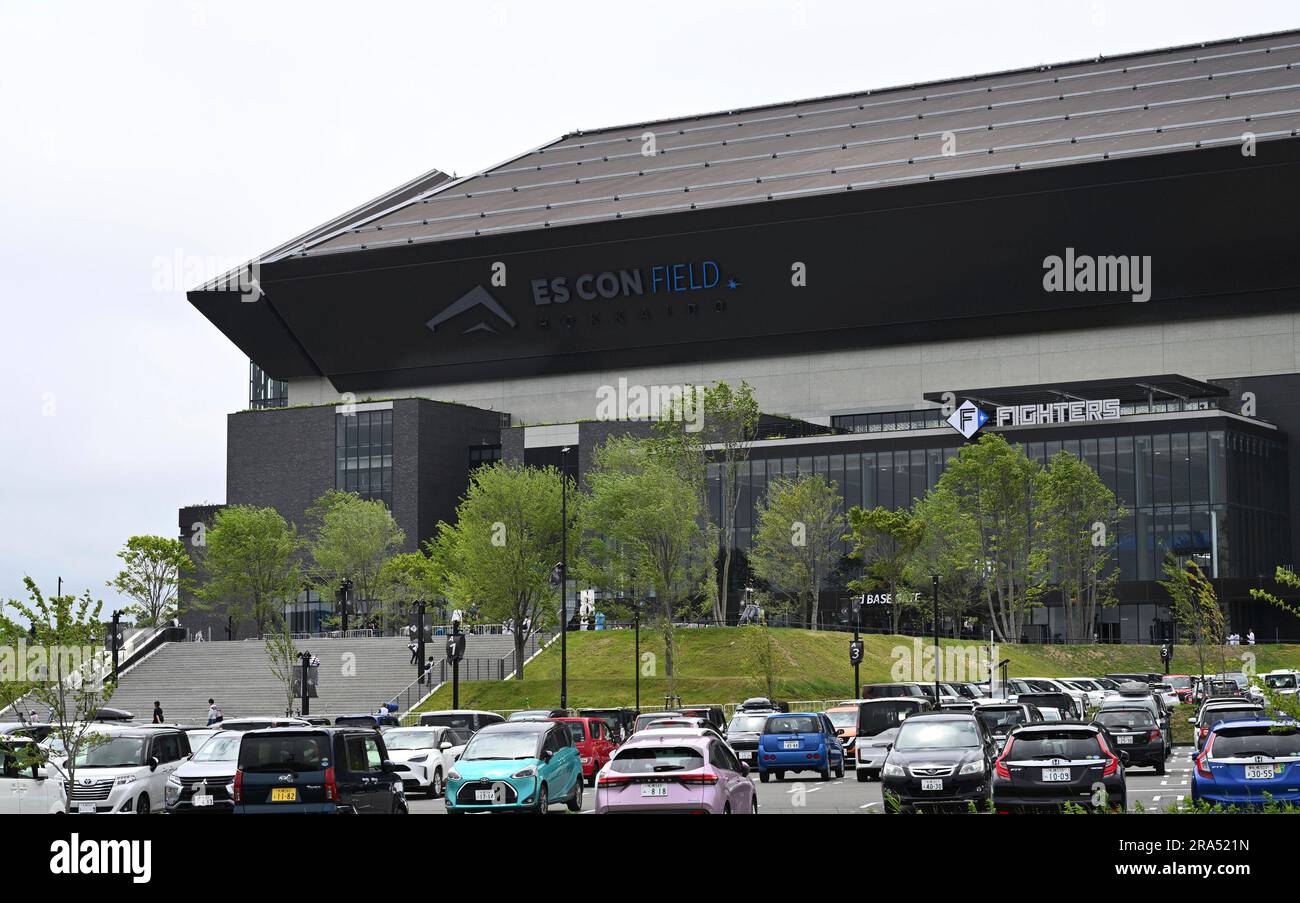 A picture shows ES CON FIELD HOKKAIDO, a baseball stadium which is the ...