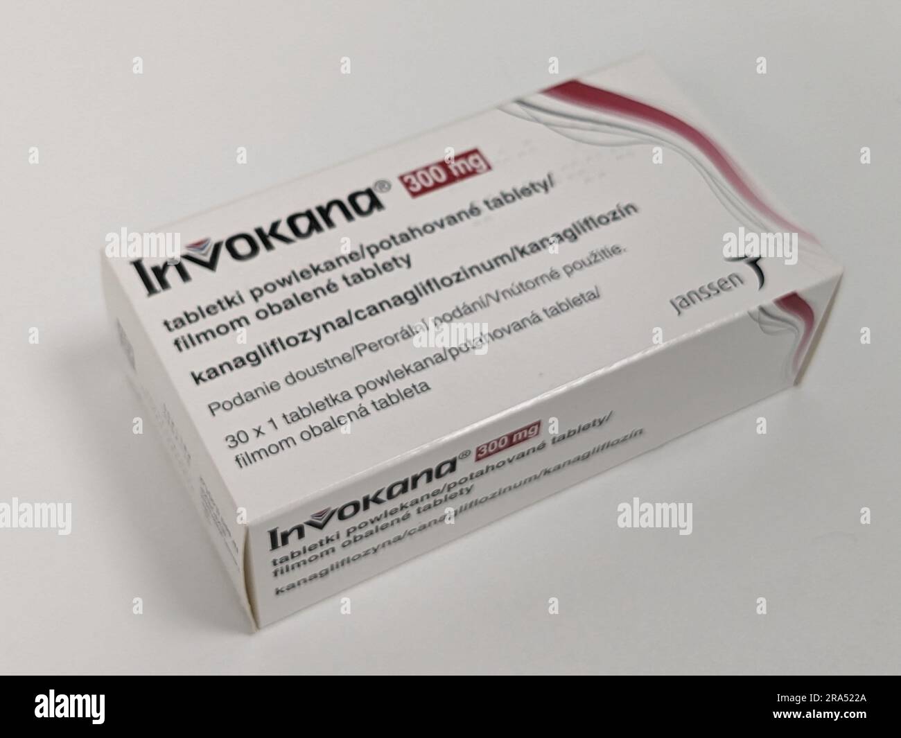Prague,Czech republic- March 31 2024: box of INVOKANA medication with active substance ...