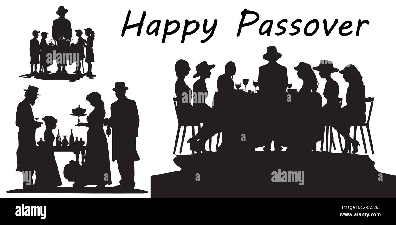 A set of silhouette Passover day vector illustration Stock Vector Image ...