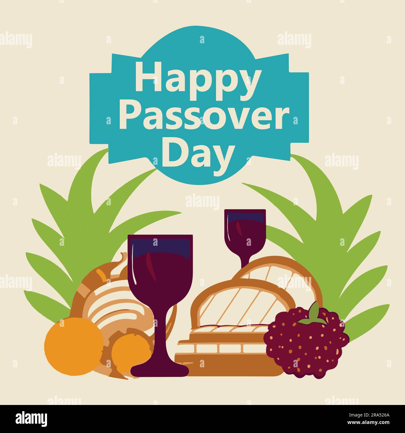 Happy Passover Day flat vector illustration Stock Vector Image & Art ...
