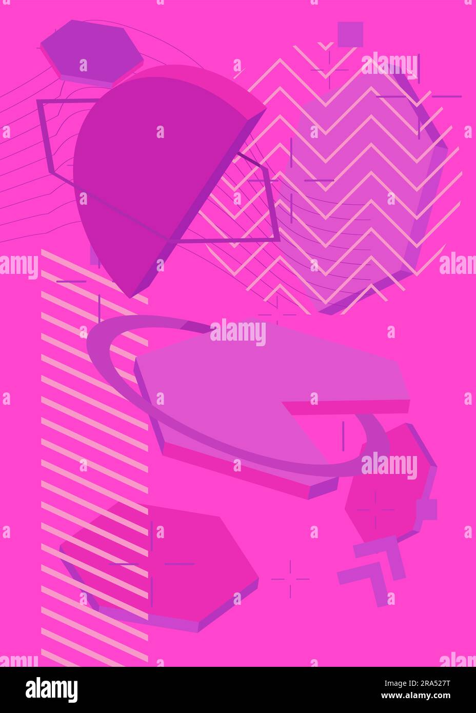 Geometrical pink graphic minimal background. Retro geometric dark theme ...