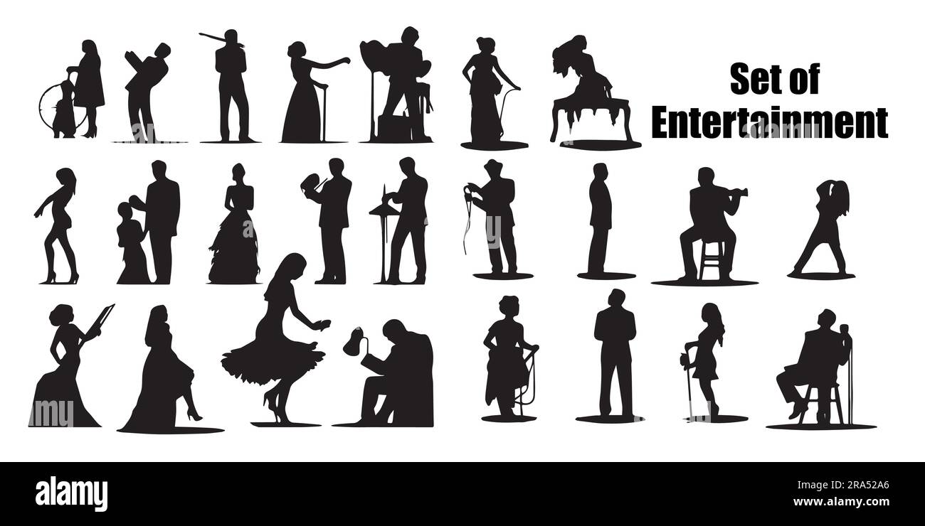 A set of silhouette Enterprise people vector illustration Stock Vector ...
